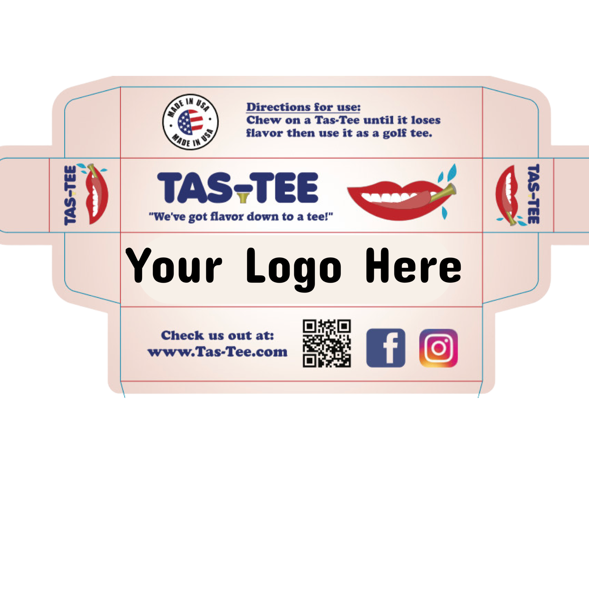 Custom Printed Tas-Tee 2 packs - 2 PANELS (minimum 100)